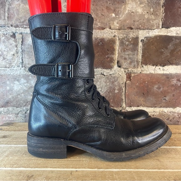 Sendra | Shoes | Sendra Black Leather Motorcycle Double Buckle Strap ...